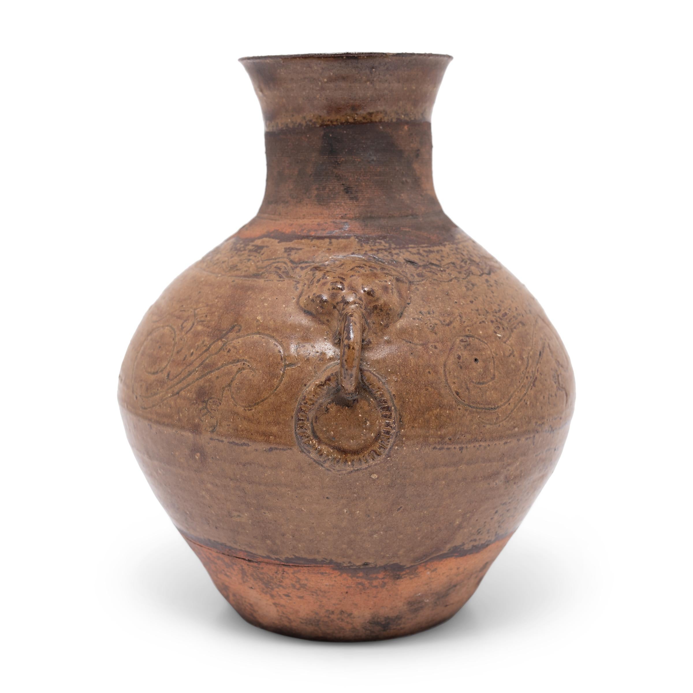 Brown Glazed Hu Vase, c. 1850 at 1stDibs