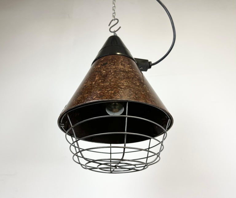 Brown Industrial Bakelite Pendant Light from VEB Narva, 1960s For Sale ...