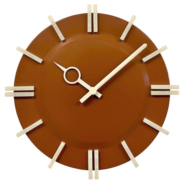 Brown Industrial Office Wall Clock from Pragotron, 1970s For Sale at ...