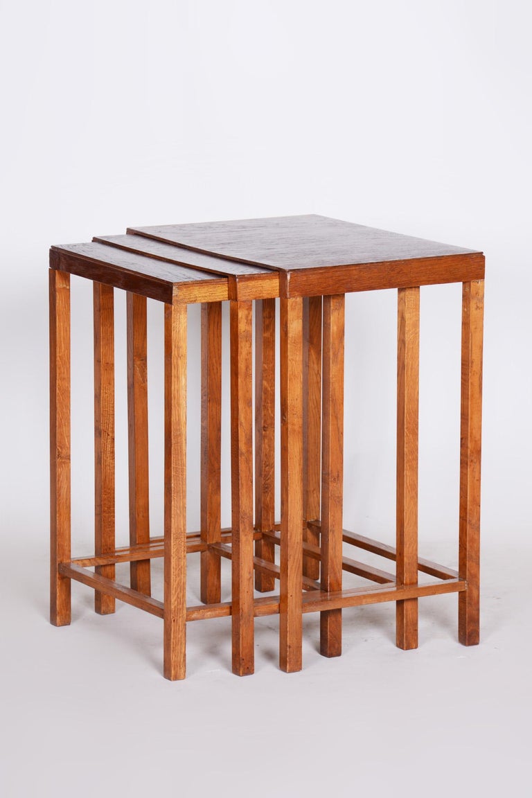 Brown Jan Vanek Nest Tables Made in 1930s Czechia, Art Deco For Sale at ...