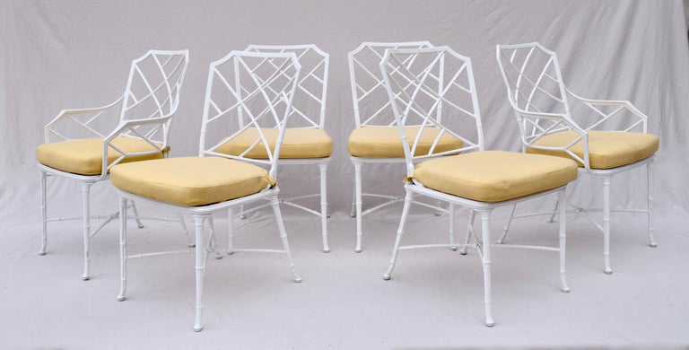 Brown Jordan Calcutta Faux Bamboo Dining Table and Six Chairs For Sale ...