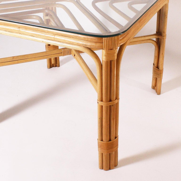 Brown Jordan Rattan Table, circa 1960 at 1stDibs