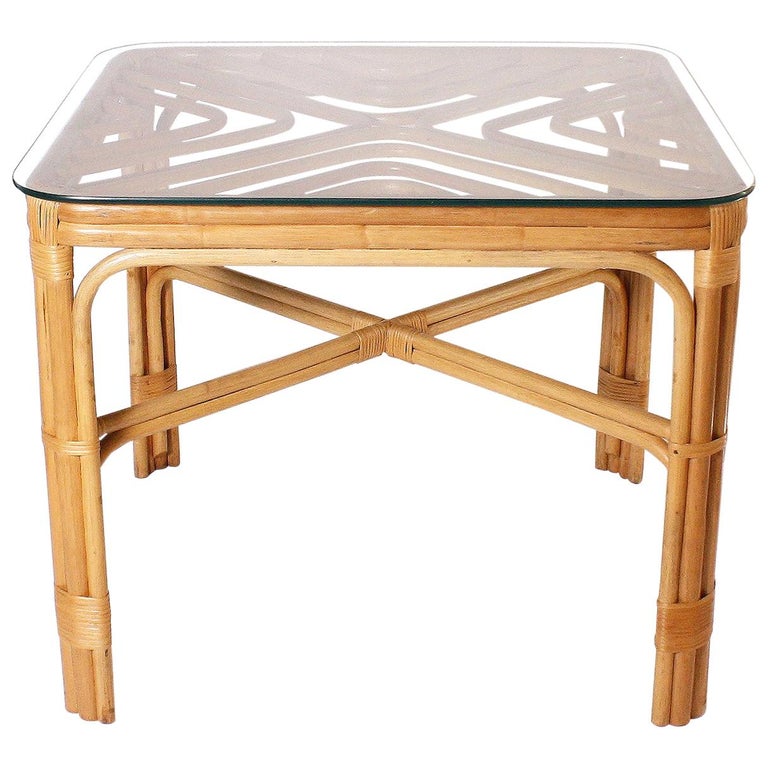 Brown Jordan Rattan Table, circa 1960 at 1stDibs