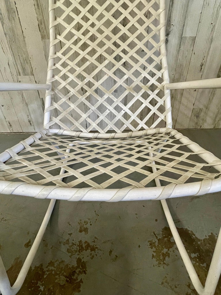 Brown Jordan "Tamiami" Woven Rocking Chair and Ottoman For Sale at 1stDibs