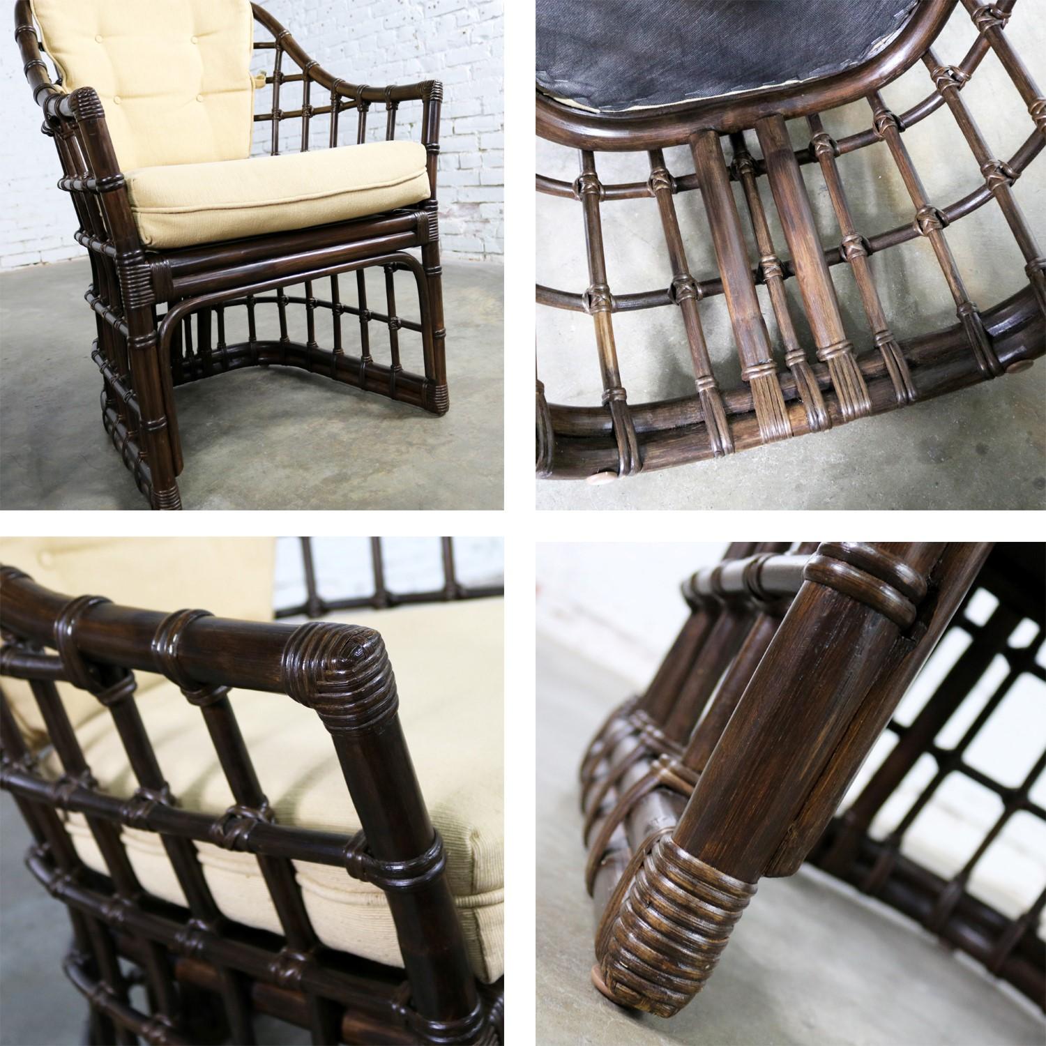 Brown Jordan Windowpane Dark Brown Rattan Lounge Chairs with Straw ...