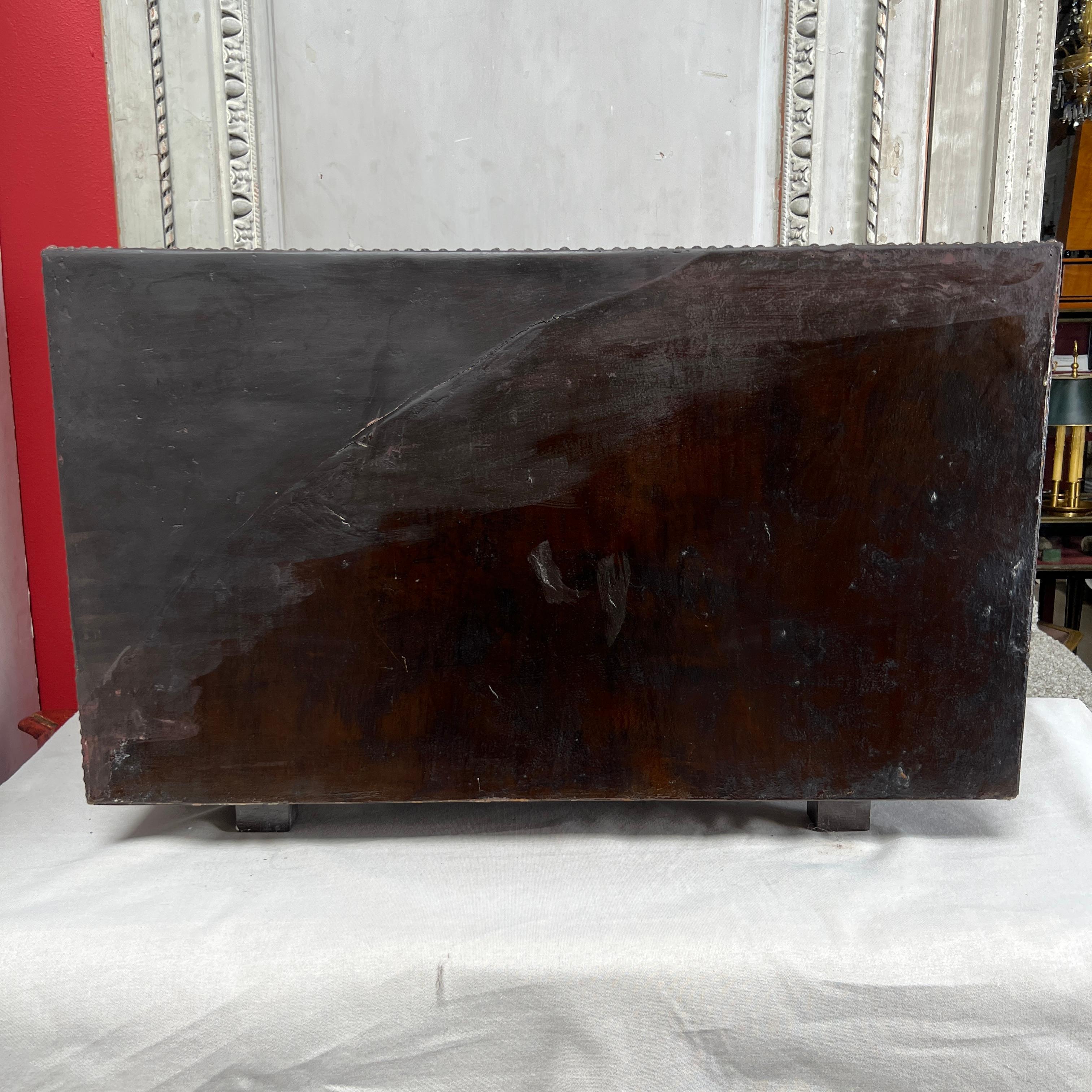 Brown Leather Chest of Drawers with Nailheads at 1stDibs