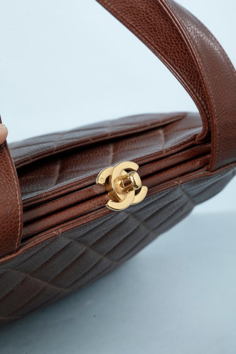Brown leather padded bag Chanel ( numbered) at 1stDibs