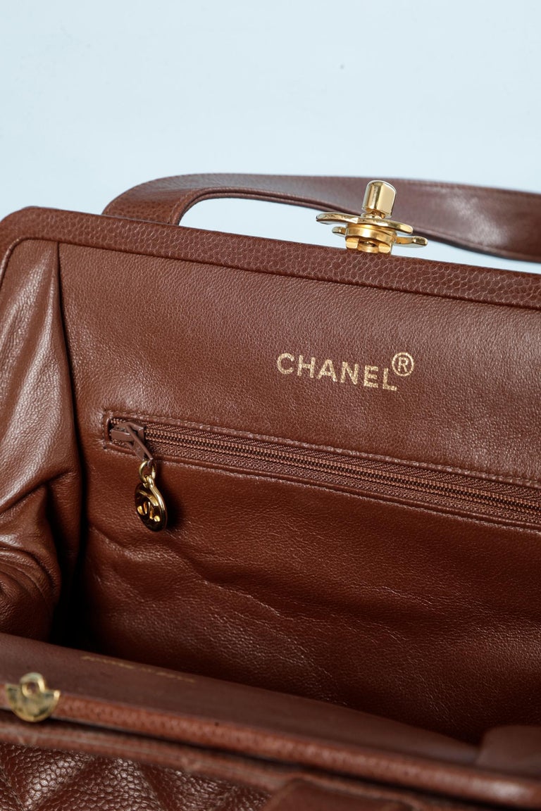Brown leather padded bag Chanel ( numbered) at 1stDibs