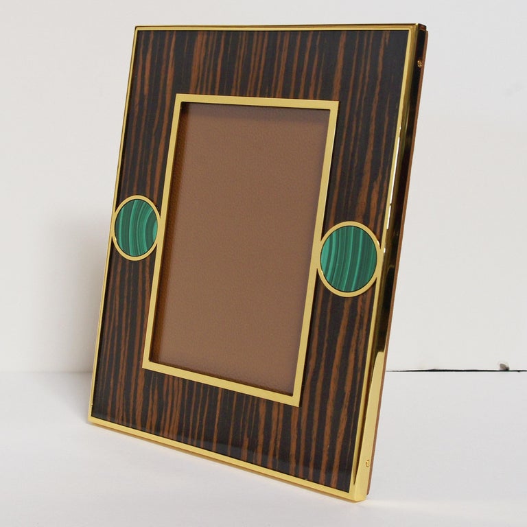 Brown Macassar with Malachite Photo Frame by Fabio Ltd For Sale at 1stDibs