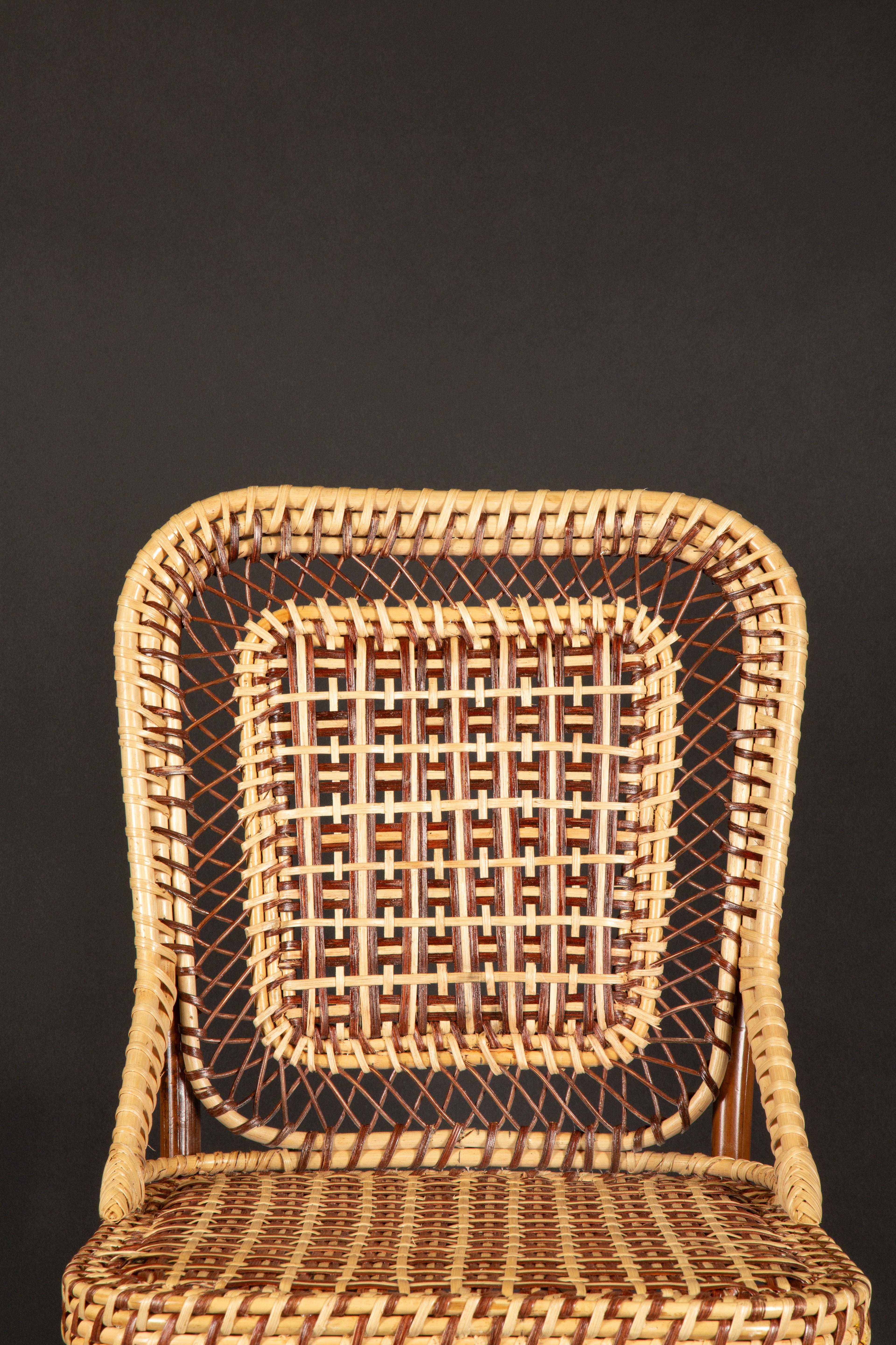 Brown Marshan Rattan Side Chair by Creel and Gow For Sale at 1stDibs