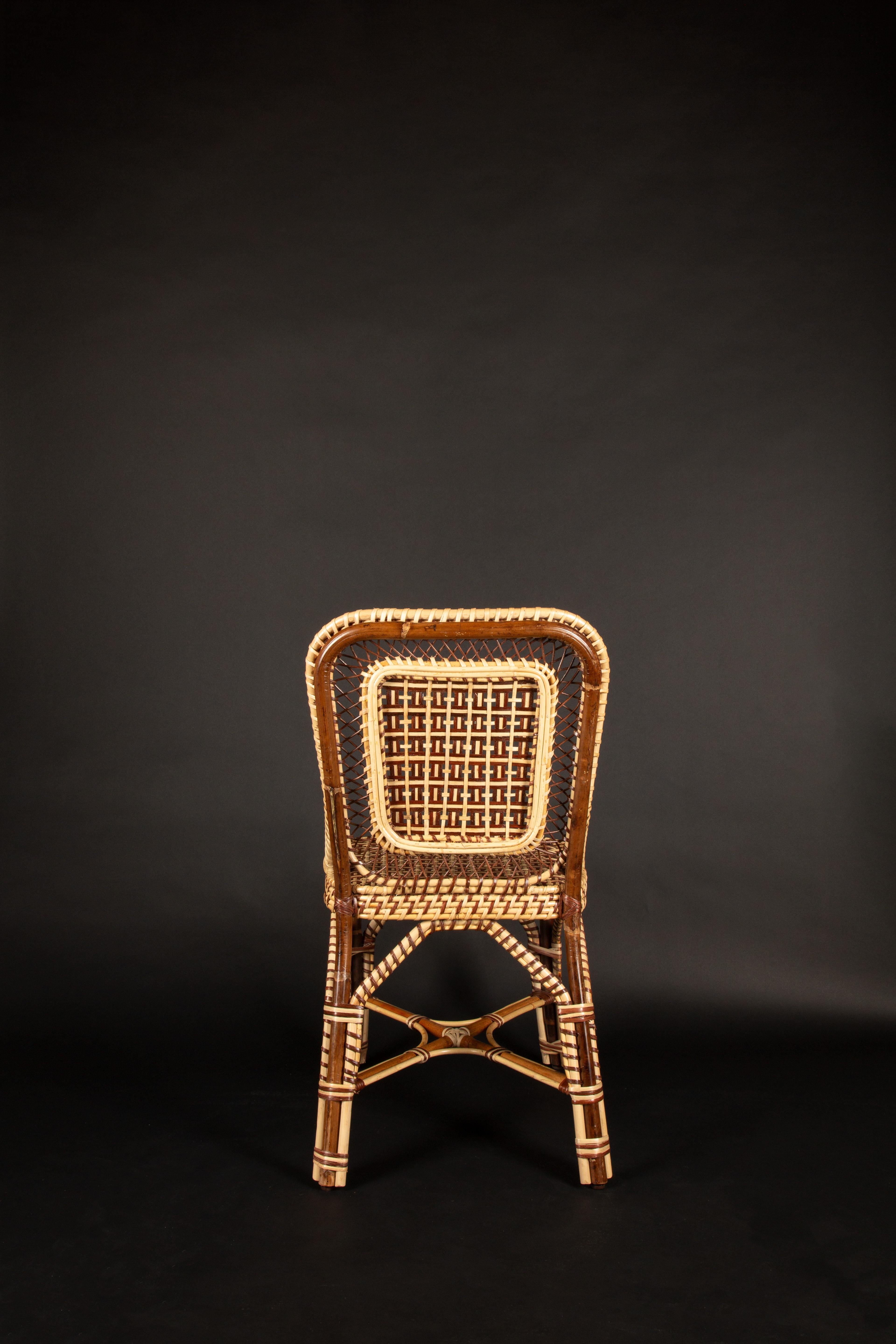 Brown Marshan Rattan Side Chair by Creel and Gow For Sale at 1stDibs