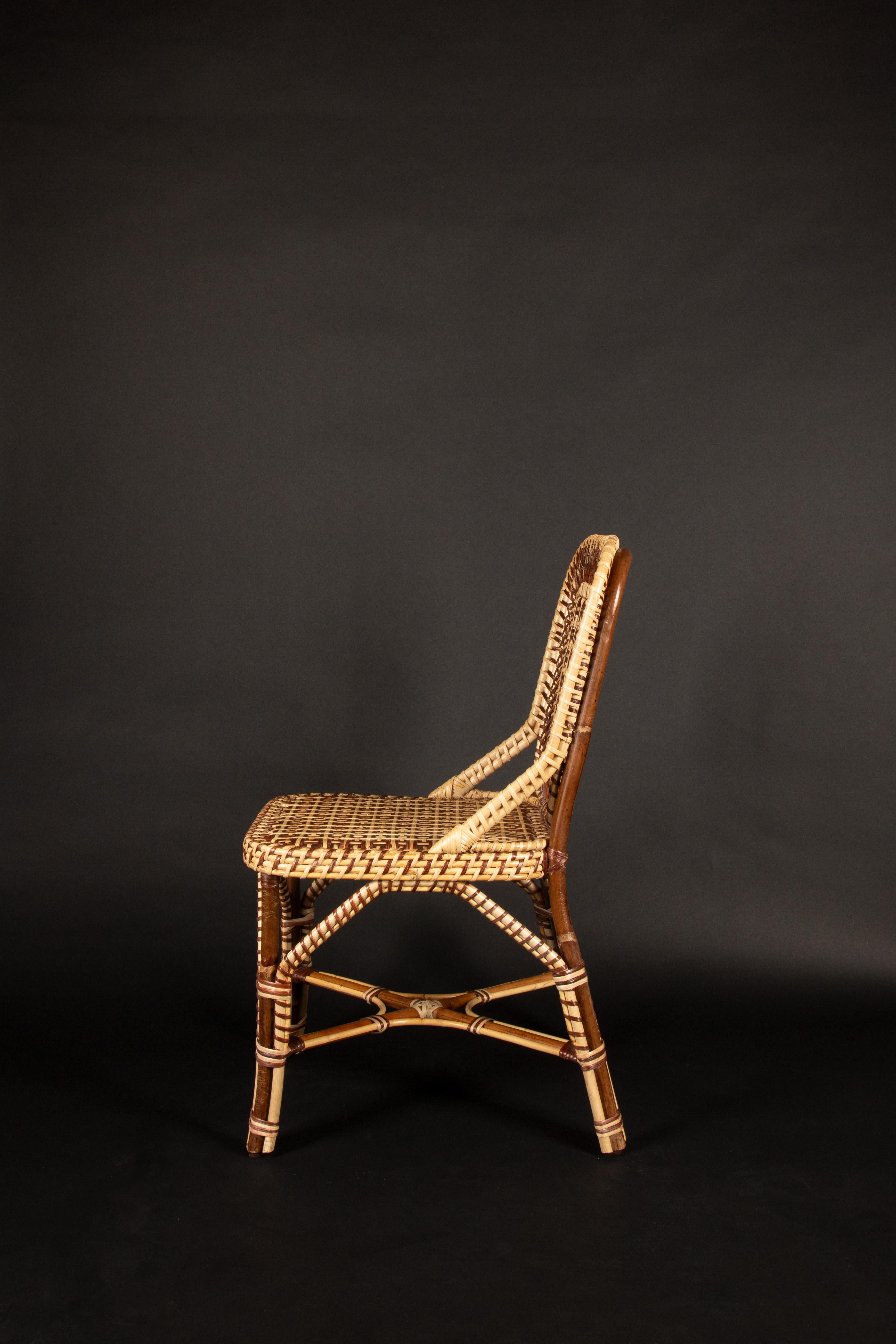 Brown Marshan Rattan Side Chair by Creel and Gow For Sale at 1stDibs