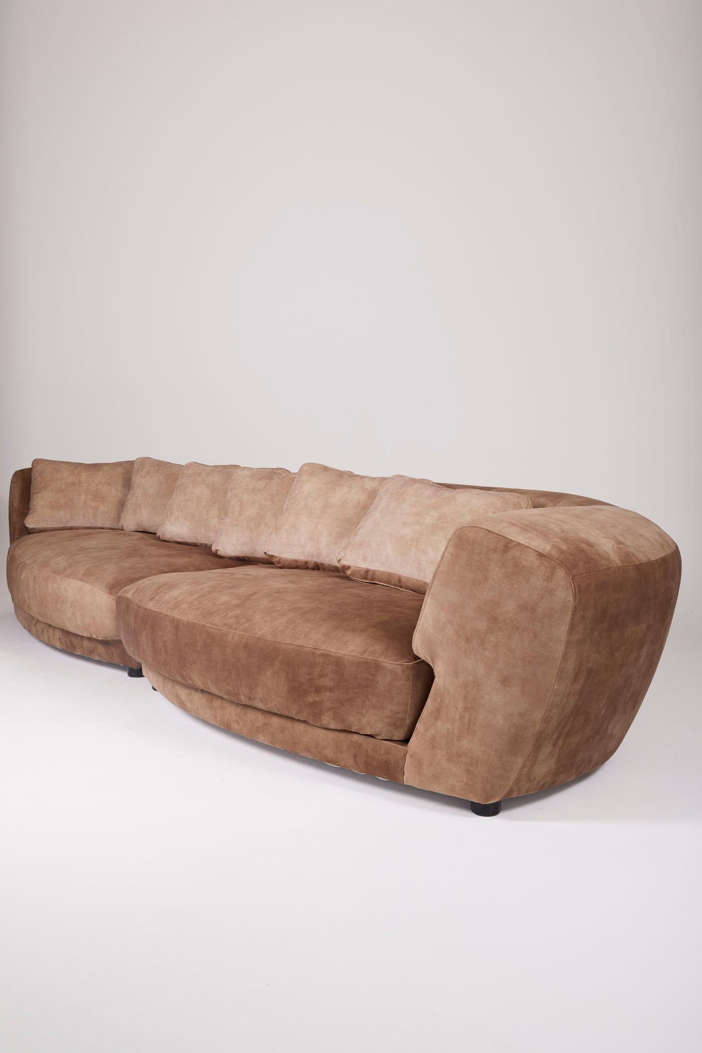 Brown modular sofa at 1stDibs