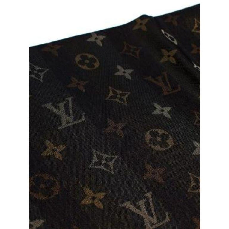 brown Monogram So Shine wool-silk shawl For Sale at 1stDibs