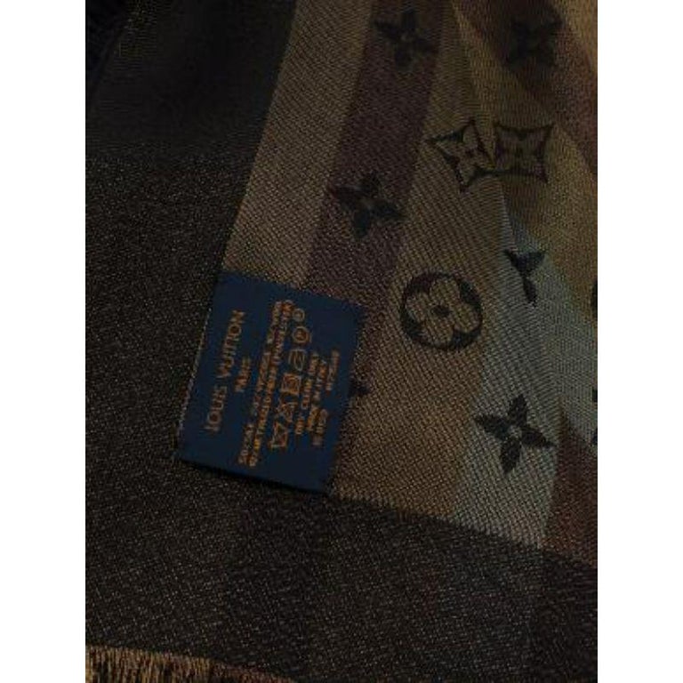 brown Monogram So Shine wool-silk shawl For Sale at 1stDibs