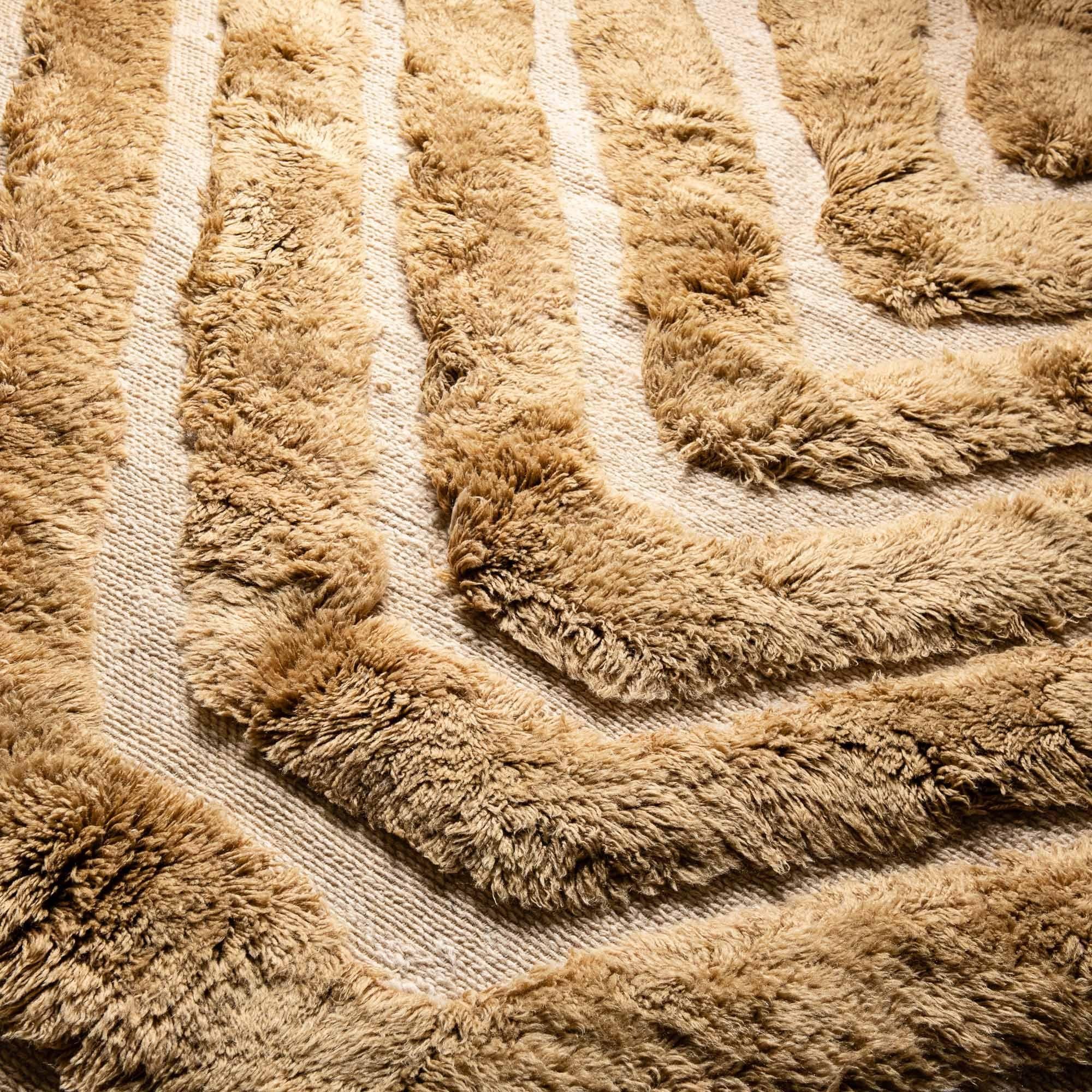 Brown Moroccan Rug 9x12 FT Alhambra Aesthetic, Handwoven Textured ...