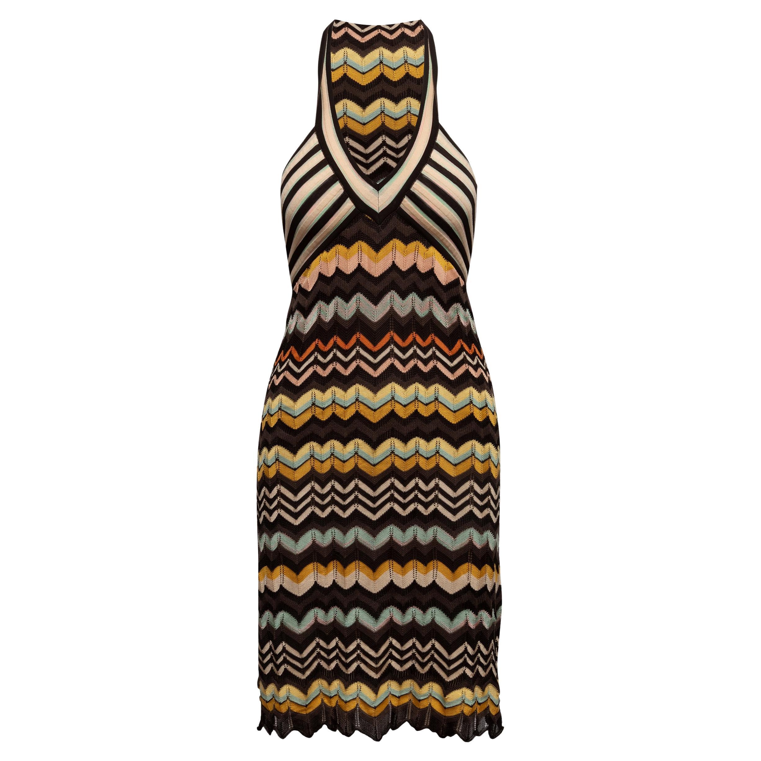 NEW Missoni Signature Chevron Zigzag Knit Faux Wrap Dress 40 For Sale ...