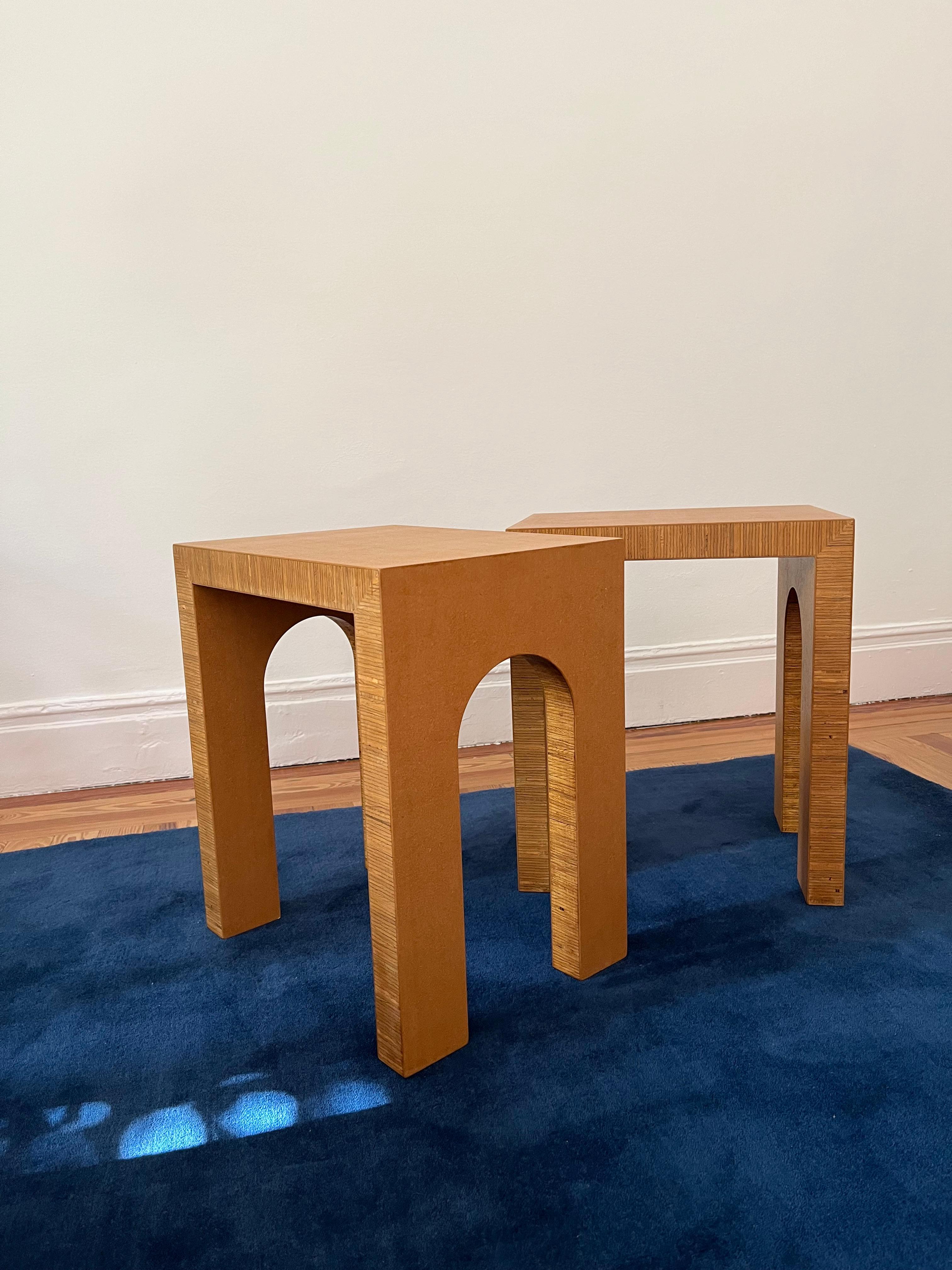 Brown Orange Nesting Stackable Architectural Stools Danish Designer For ...