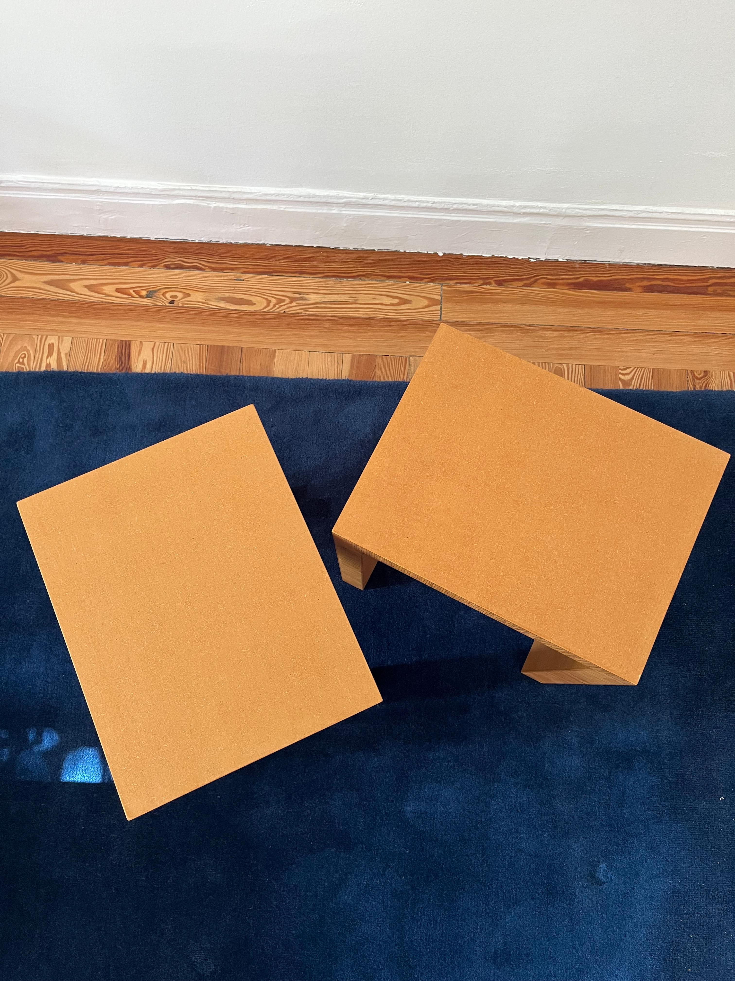 Brown Orange Nesting Stackable Architectural Stools Danish Designer For ...