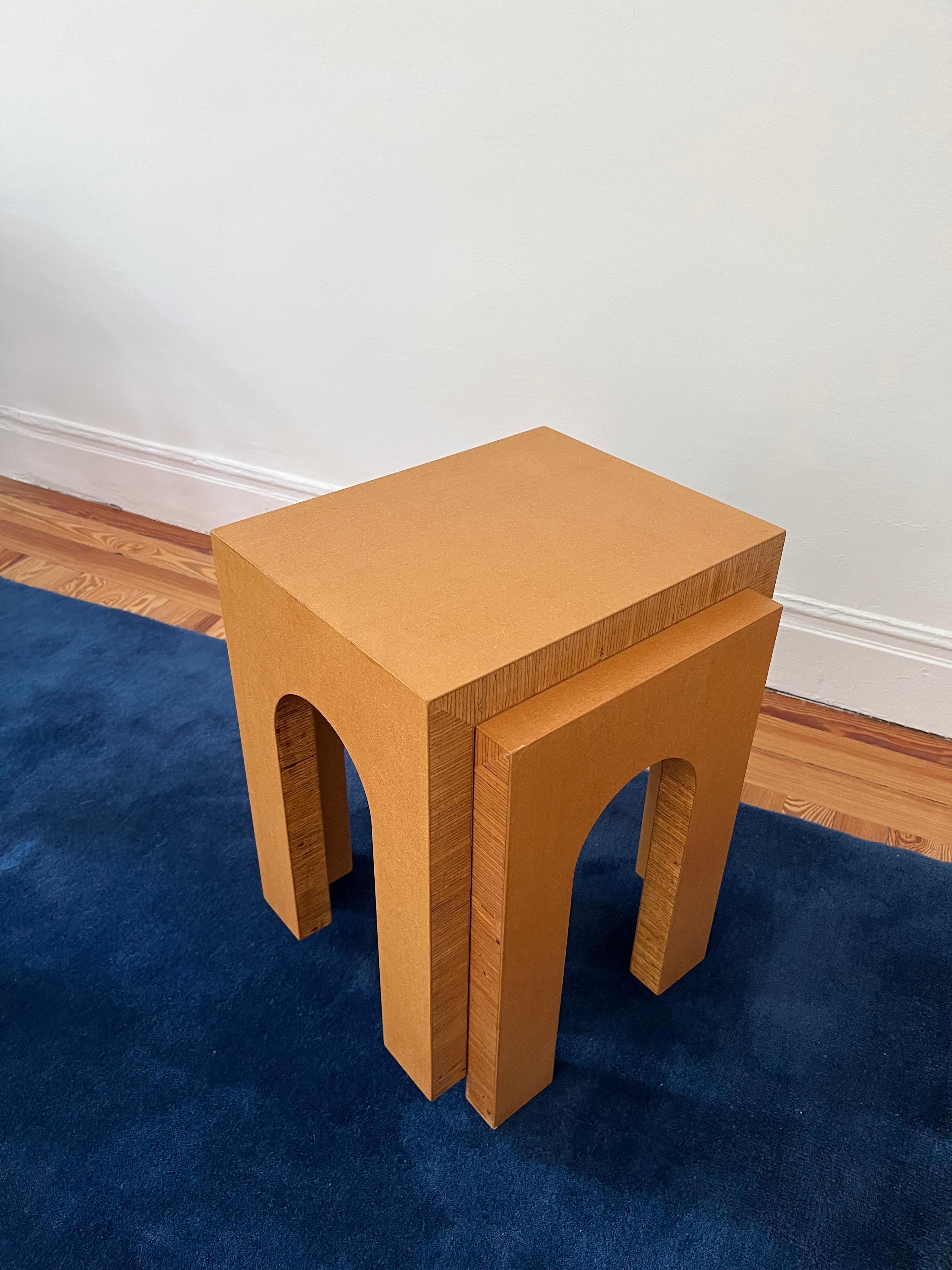 Brown Orange Nesting Stackable Architectural Stools Danish Designer For ...