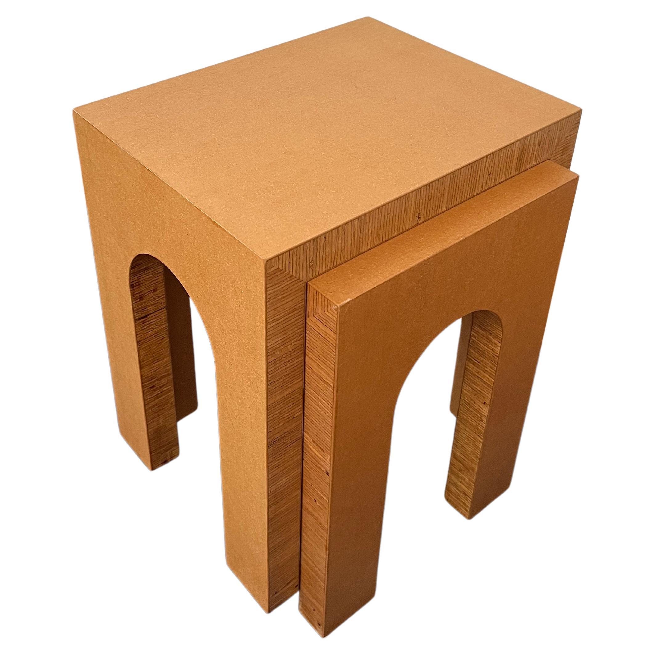 Brown Orange Nesting Stackable Architectural Stools Danish Designer For ...