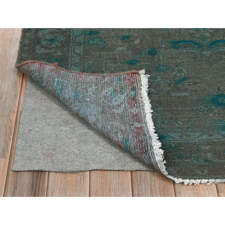 Brown Overdyed Vintage Persian Bibikabad Clean Pure Wool Hand Knotted Rug For Sale at 1stDibs