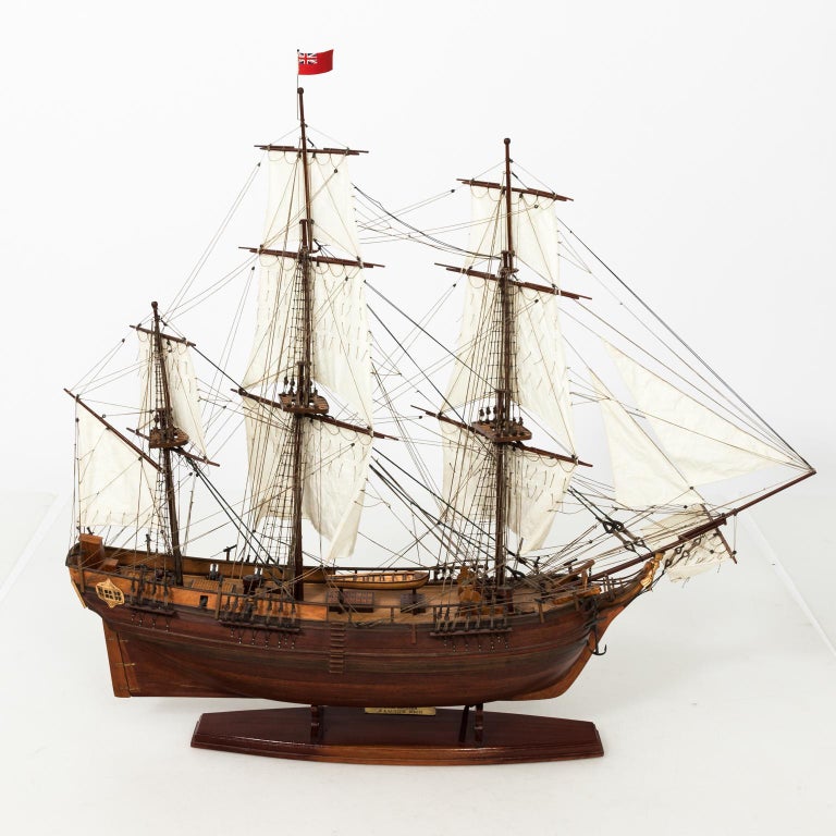 Brown Painted Naval Ship Model at 1stDibs