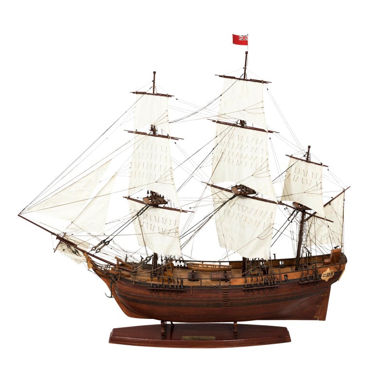 Brown Painted Naval Ship Model at 1stDibs