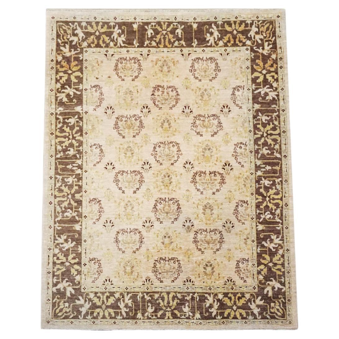Traditional Pakistani Brown Square Rug For Sale at 1stDibs