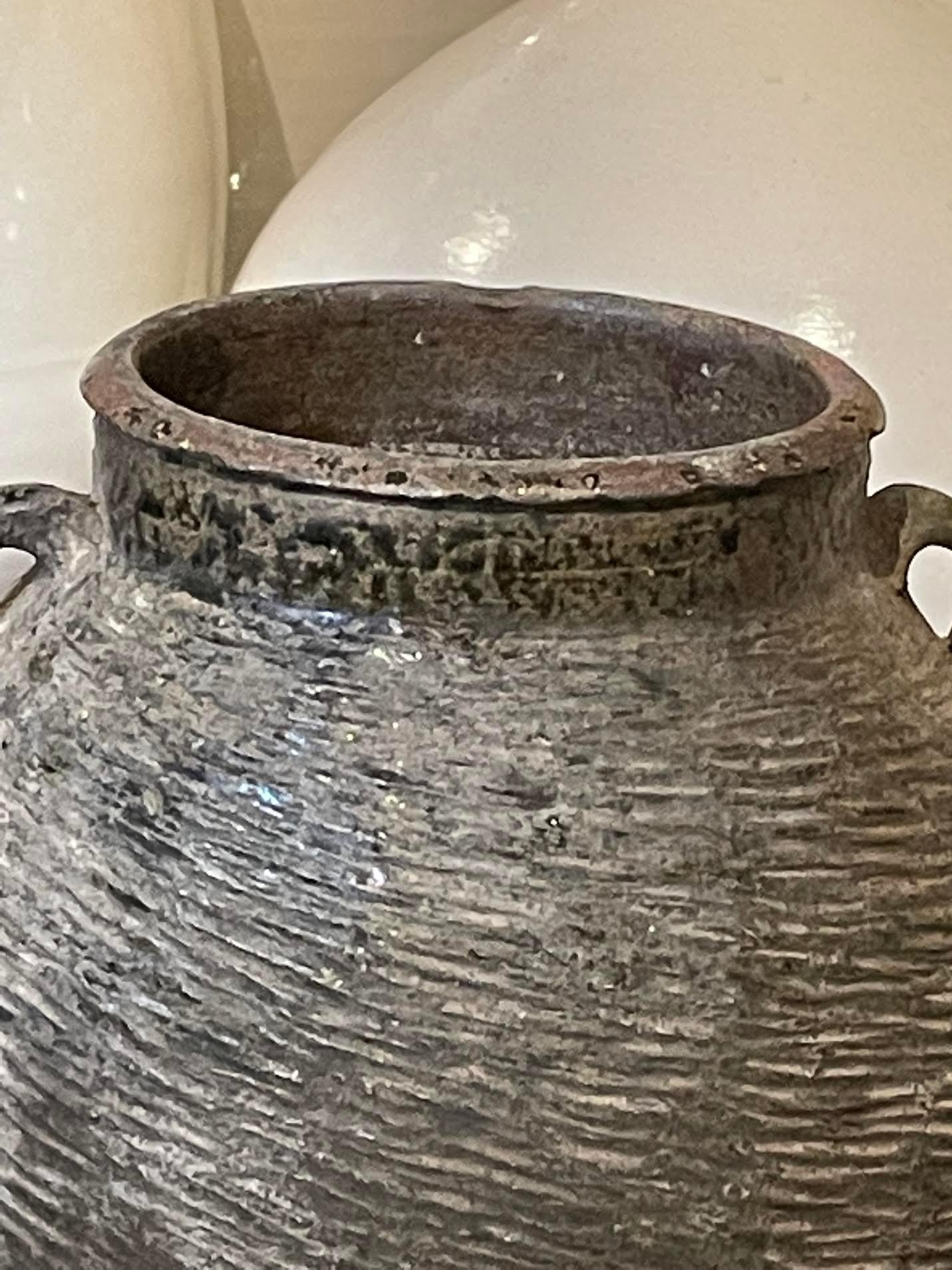 Brown Rib Textured Two Handled Vase, China, 19th Century For Sale at ...