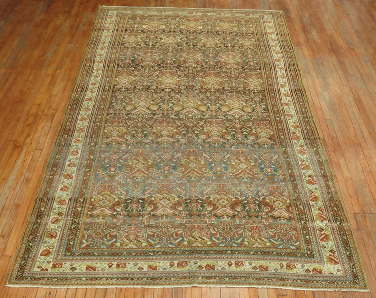 Brown Room Size Antique Persian Malayer Rug For Sale at 1stDibs