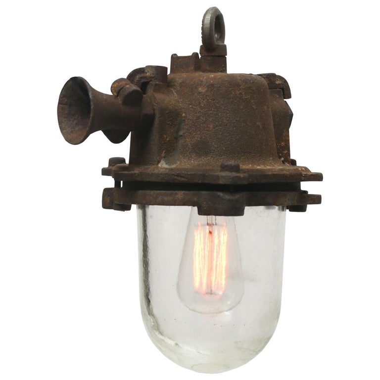 Brown Rust Iron Vintage Industrial Pendant Lamp at 1stDibs