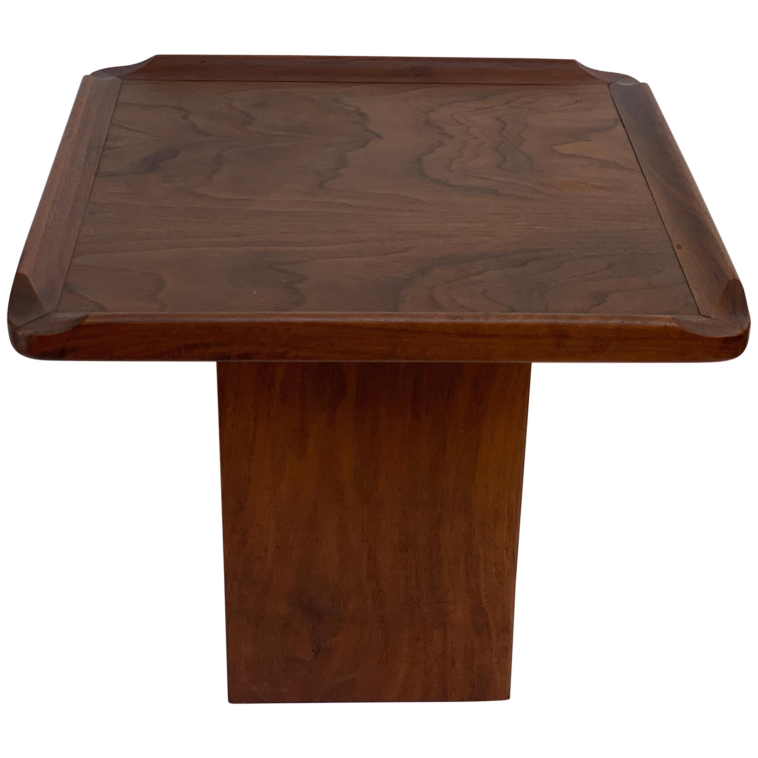 Art Deco Brown Saltman Side Table / Open Media Unit in Maple at 1stDibs