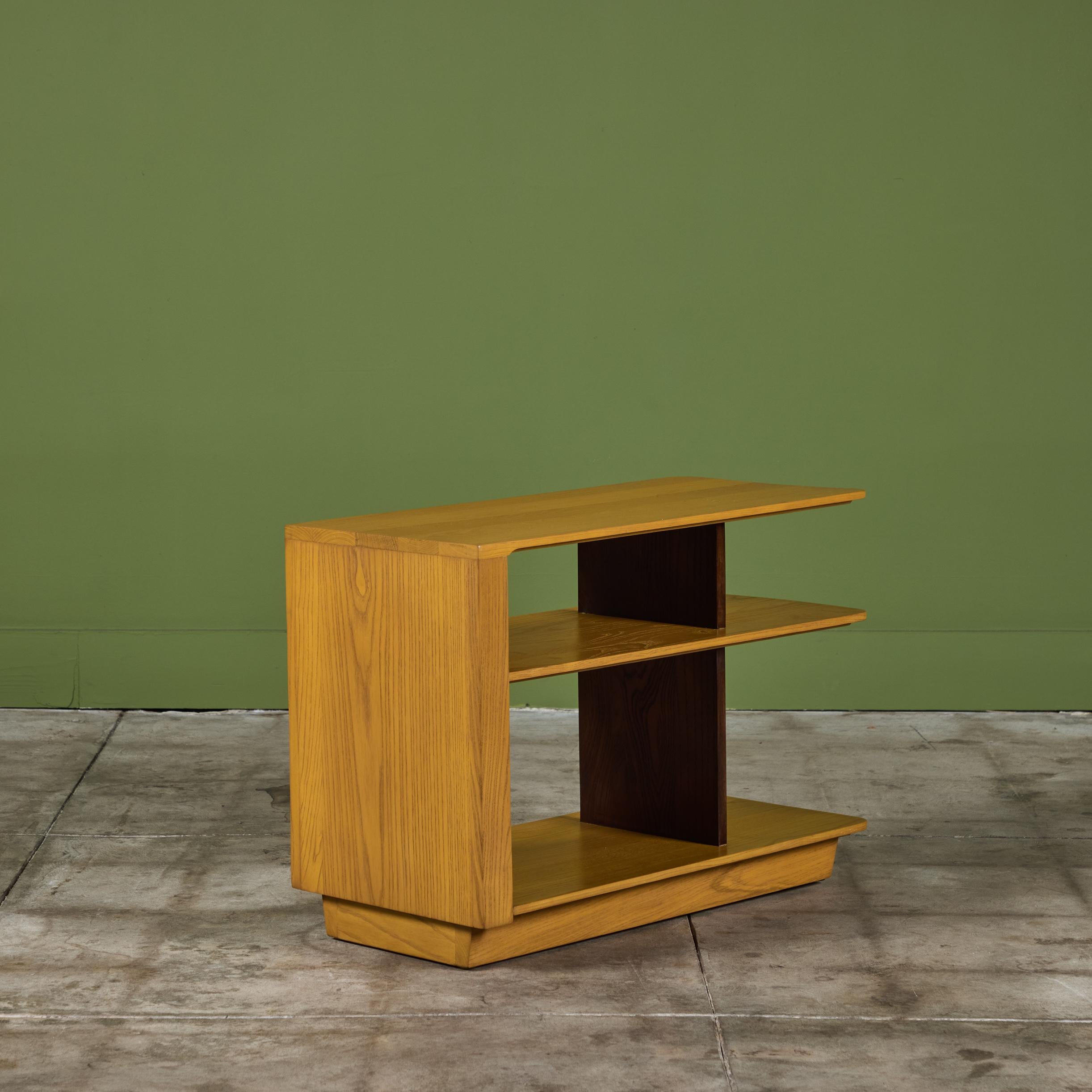 Brown Saltman Three-Tier Side Table For Sale at 1stDibs
