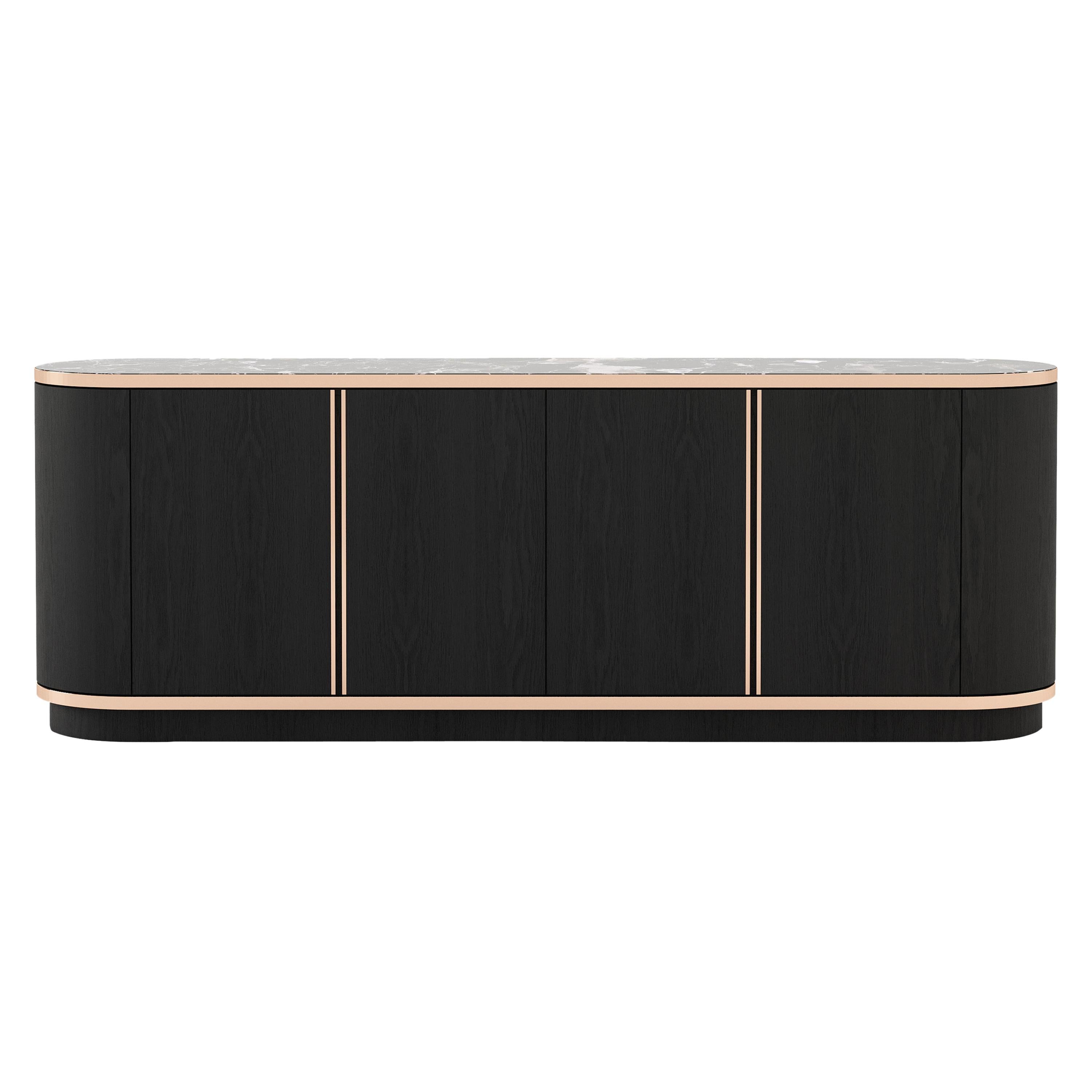 Modern, Contemporary, 21st Century, Marble, Wood, Flow Sideboard at 1stDibs