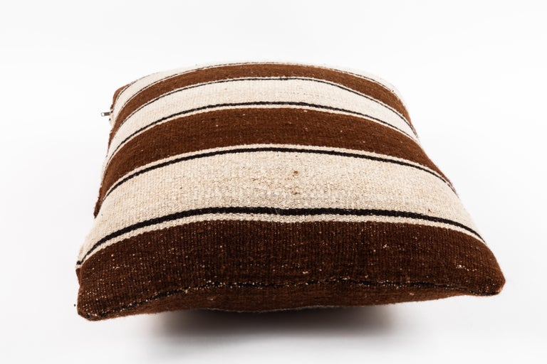 Brown Striped Peruvian Pillow For Sale at 1stDibs