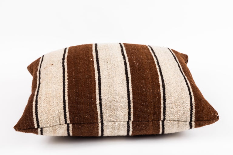 Brown Striped Peruvian Pillow For Sale at 1stDibs
