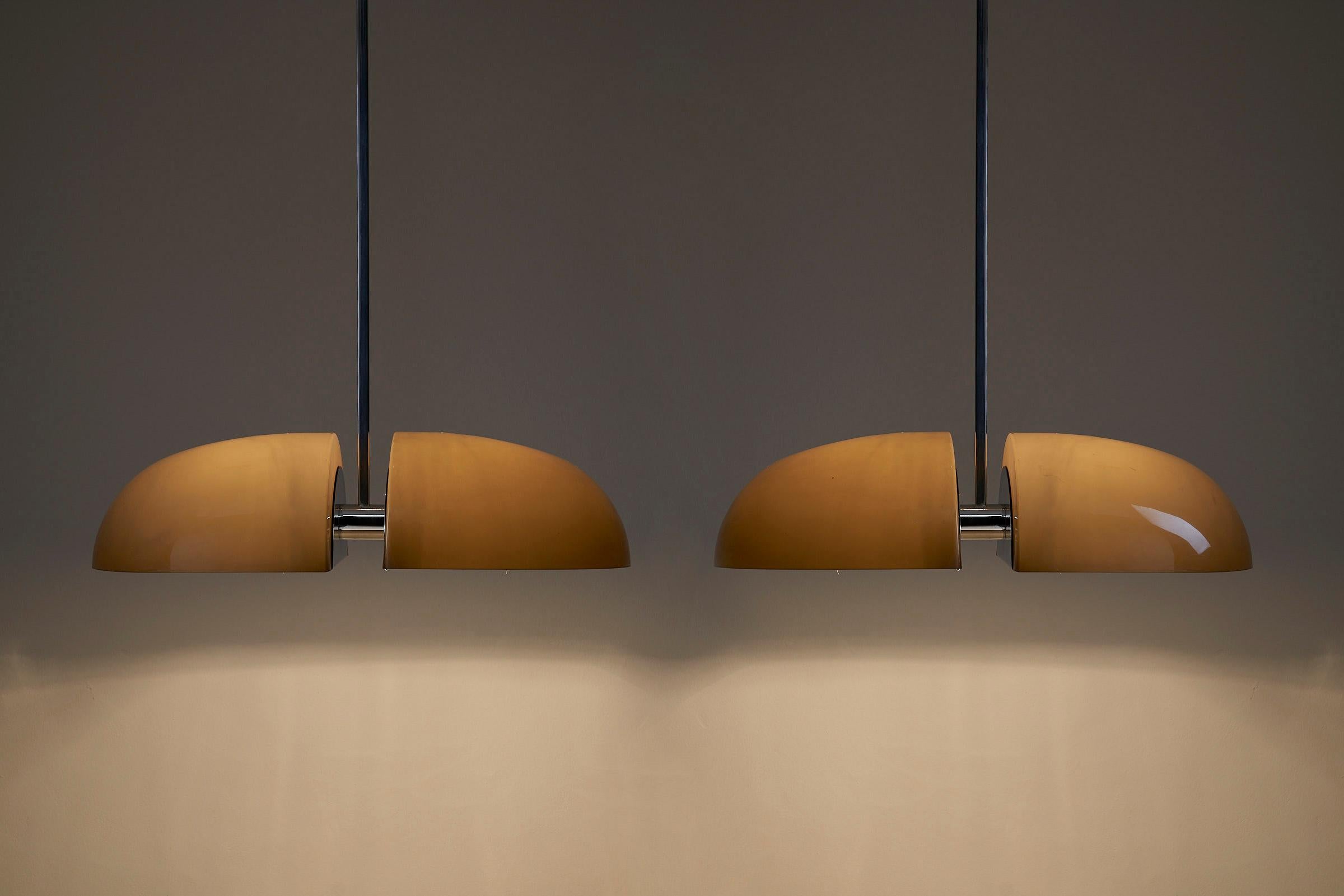 Brown Stylish Fixed Pendant Lamperti, Italy For Sale at 1stDibs