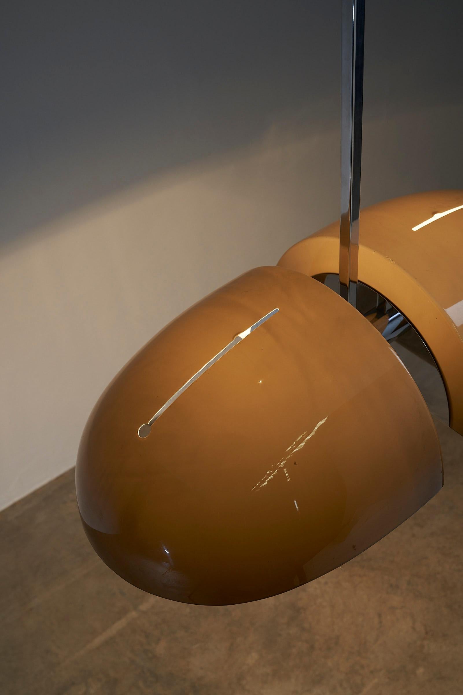 Brown Stylish Fixed Pendant Lamperti, Italy For Sale at 1stDibs