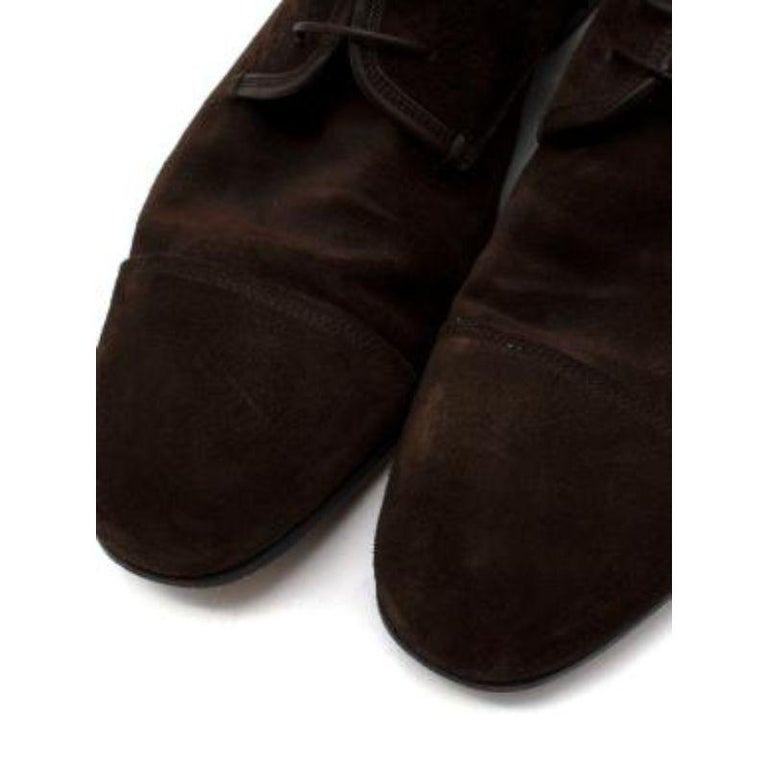 Brown Suede Lace-Up Ankle Boots For Sale at 1stDibs