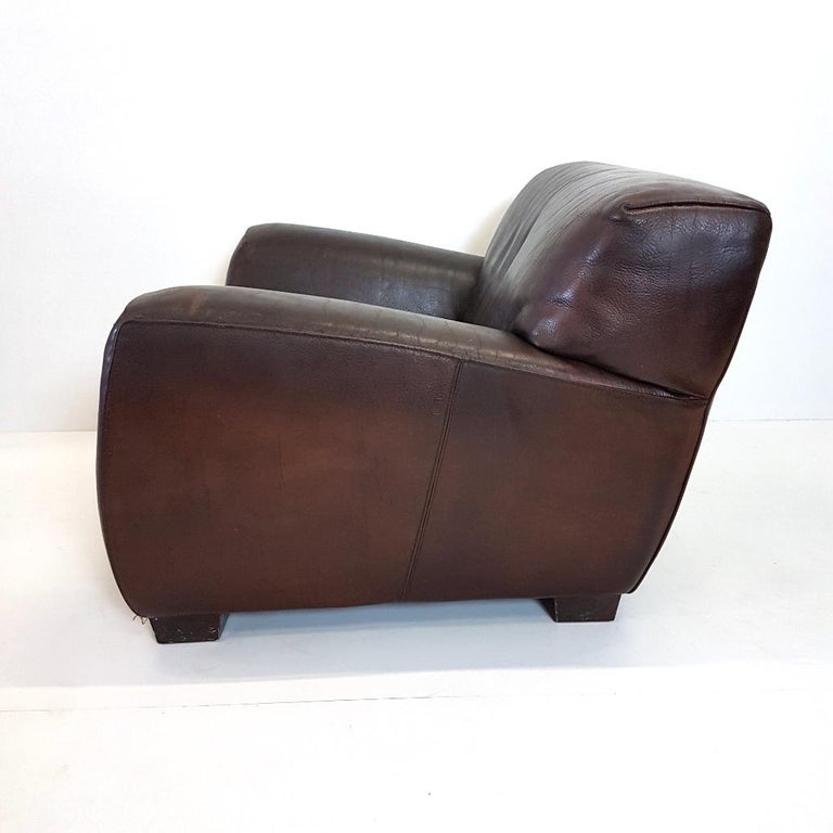 Brown Thick High Quality Leather Lounge Chair 'Fat Boy' by Molinari at ...