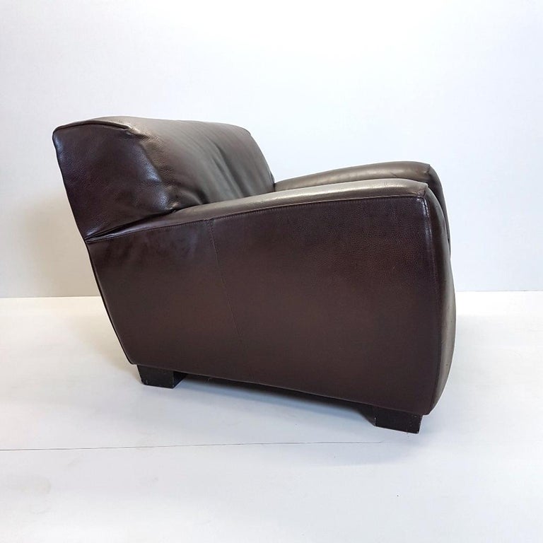 Brown Thick High Quality Leather Lounge Chair 'Fat Boy' by Molinari at ...