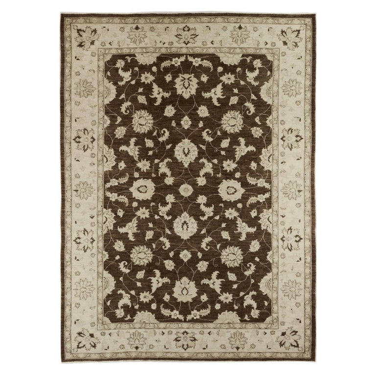Brown Traditional Style Wool Area Rug For Sale at 1stDibs