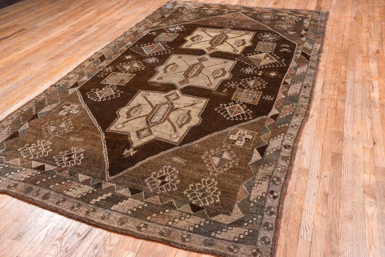 Brown Turkish Kars Carpet, circa 1950s For Sale at 1stDibs