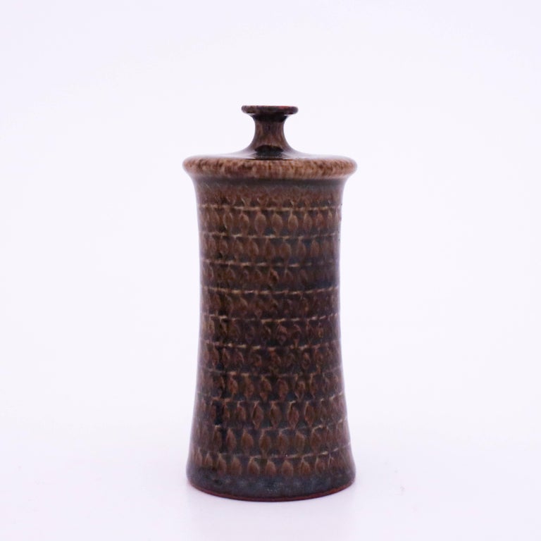 Brown Vase in Stoneware, Stig Lindberg, Gustavsbergs Studio For Sale at ...
