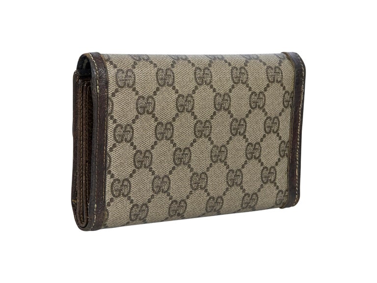 Brown Vintage Gucci Canvas GG Diamante Logo Wallet at 1stDibs | vintage ...