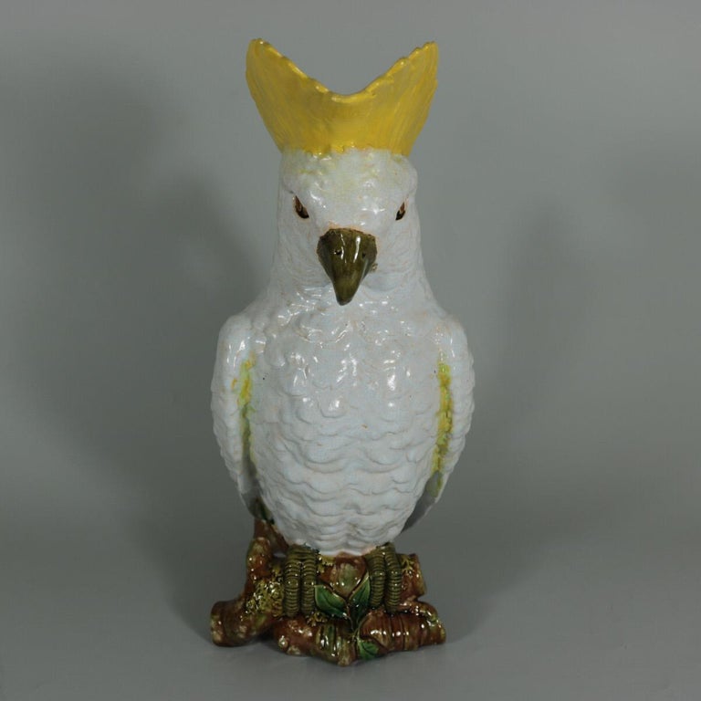 Brownfield Majolica Cockatoo Jug/Pitcher at 1stDibs