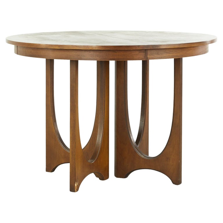 Broyhill Brasilia Midcentury Pedestal Dining Table with 3 Leaves For ...