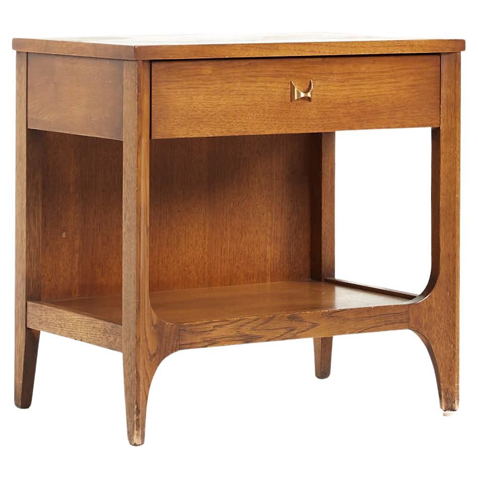 Broyhill Brasilia Mid Century Walnut and Brass Nightstand For Sale at ...