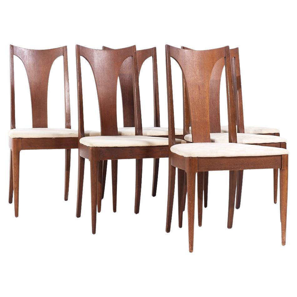 Broyhill Brasilia Mid Century Walnut Chairs - Set of 6 For Sale at 1stDibs